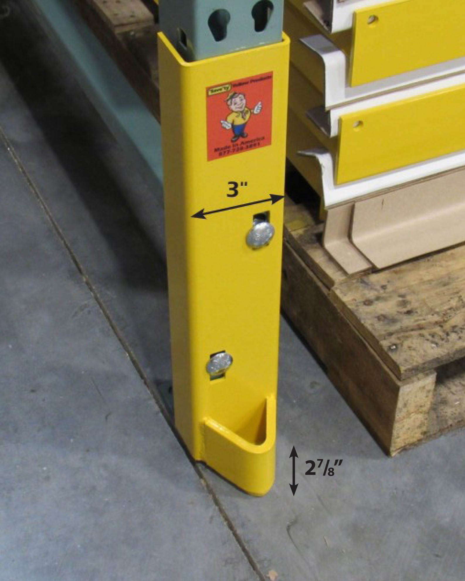 Item # PP-18BO, 18" Bolt On w/ Bull Nose On "Save"ty Yellow Products